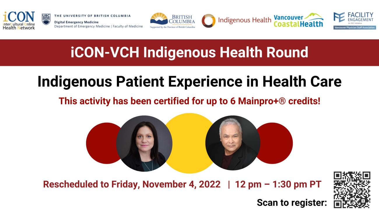 iCON-VCH Indigenous Health Round: Indigenous Patient Experience in Health Care | VCH Research ...
